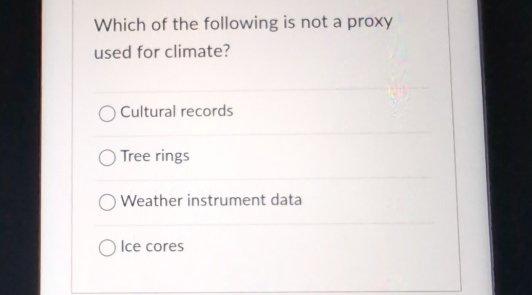 Solved Which of the following is not a proxy used for | Chegg.com