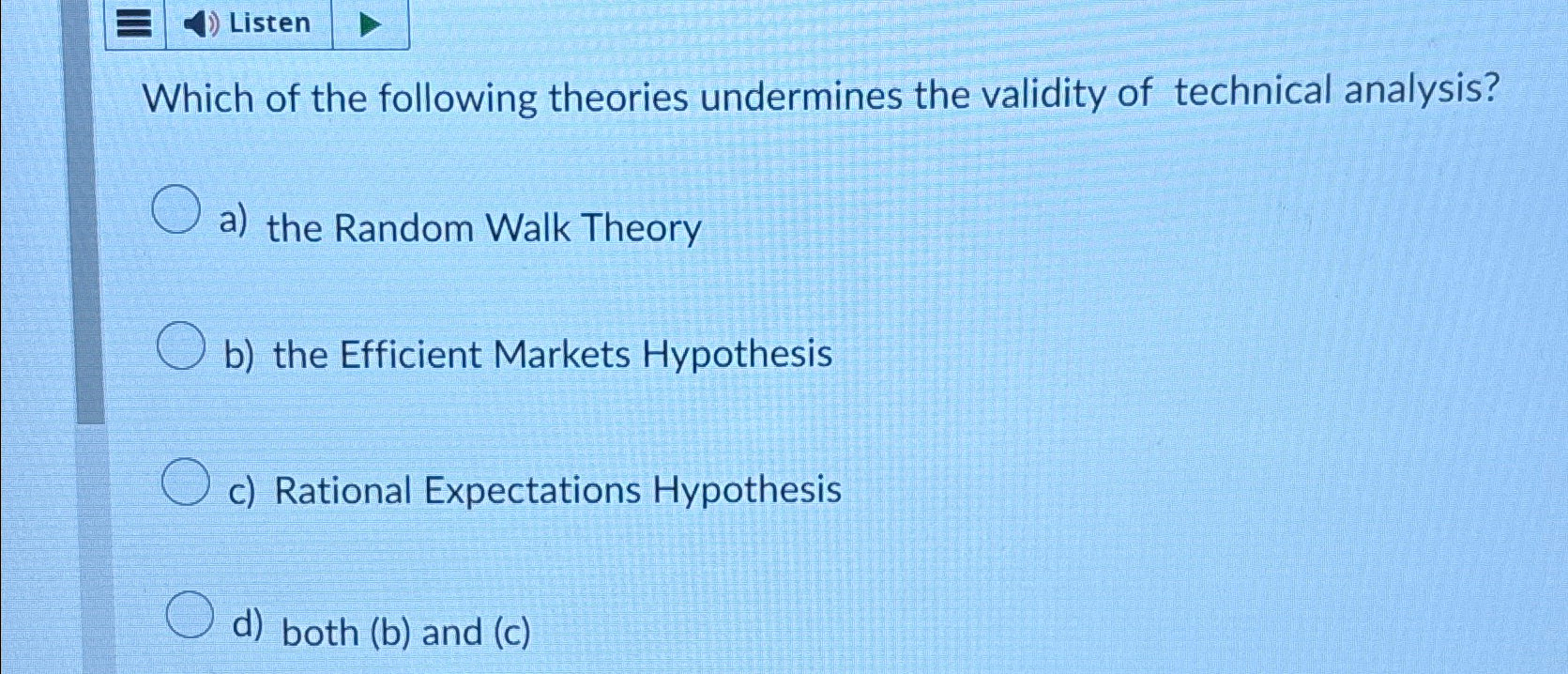 Solved ListenWhich of the following theories undermines the | Chegg.com