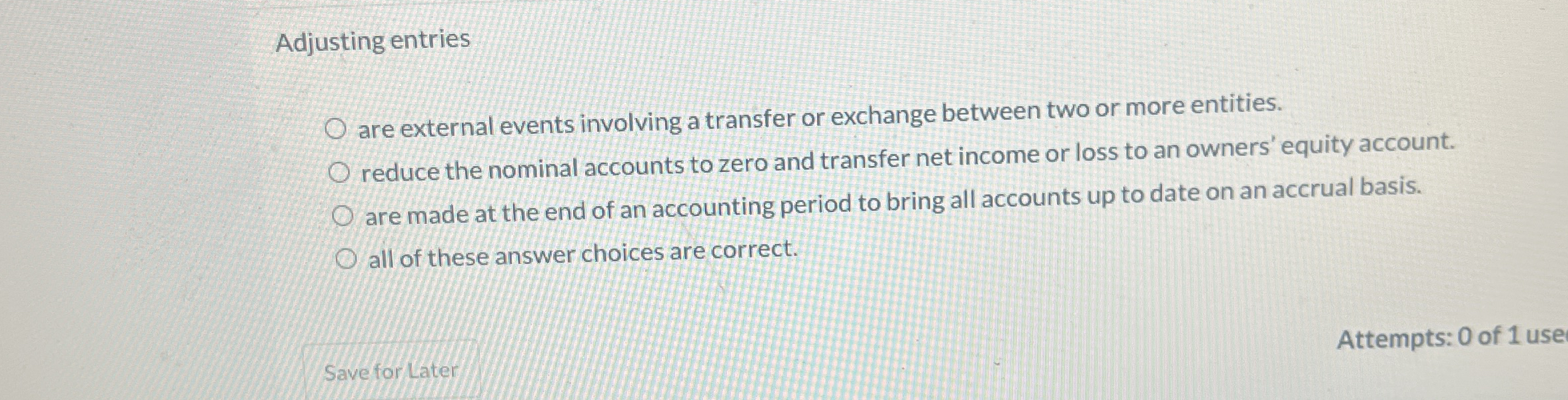 Solved Adjusting entriesare external events involving a | Chegg.com