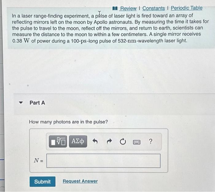 Solved In a laser range-finding experiment, a pinlse of | Chegg.com