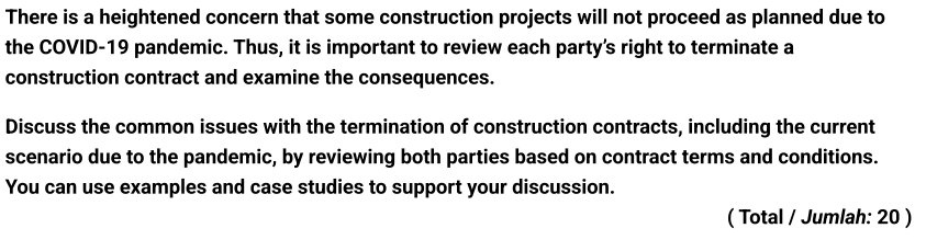 Solved There is a heightened concern that some construction | Chegg.com