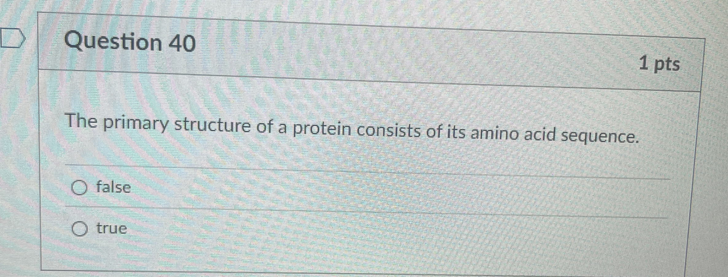 Solved Question 401 ﻿ptsThe primary structure of a protein | Chegg.com