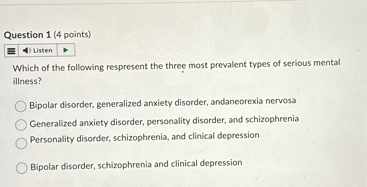 Solved Question 1 (4 ﻿points)Which of the following | Chegg.com