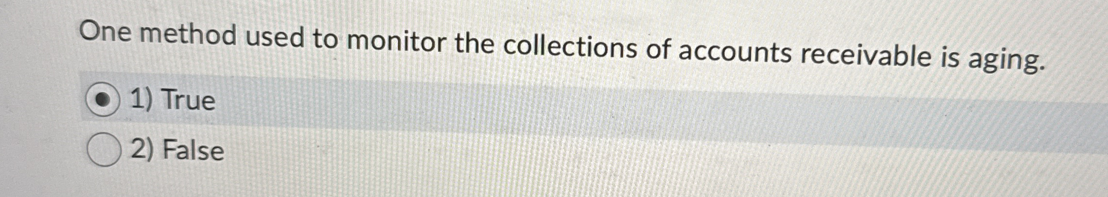 Solved One method used to monitor the collections of | Chegg.com
