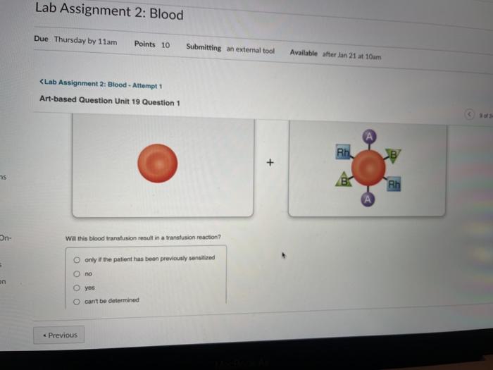 Solved Lab Assignment 2: Blood Due Thursday by 11am Points | Chegg.com