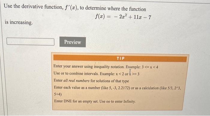 Solved Use the derivative function, f′(x), to determine | Chegg.com