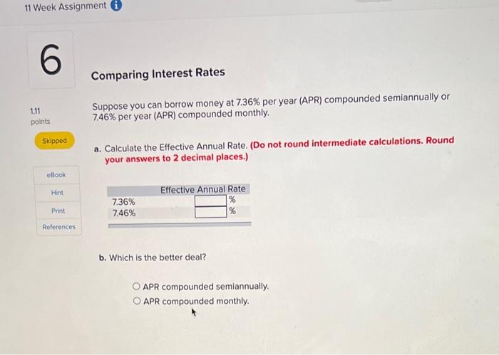 Comparing Interest Rates Suppose you can borrow money | Chegg.com