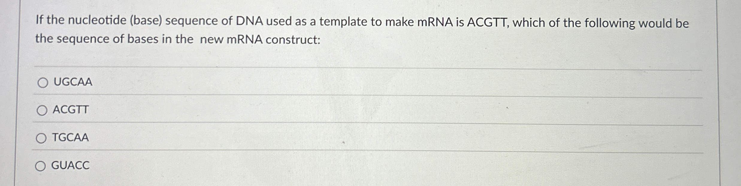 Solved If the nucleotide (base) ﻿sequence of DNA used as a | Chegg.com