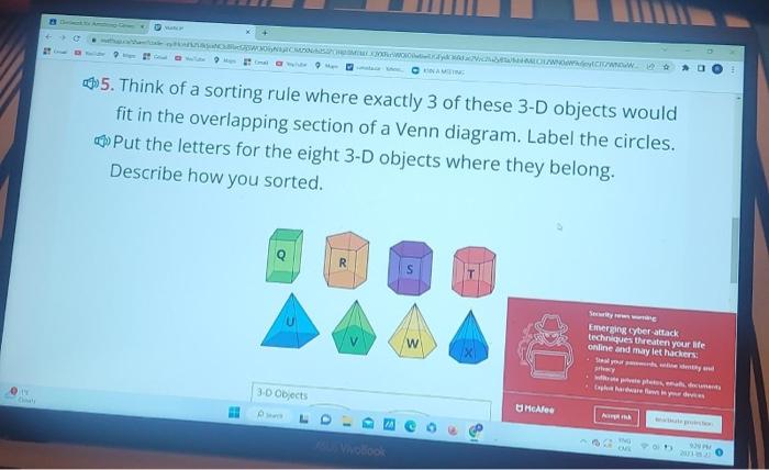 Solved (5) 5. Think of a sorting rule where exactly 3 of | Chegg.com