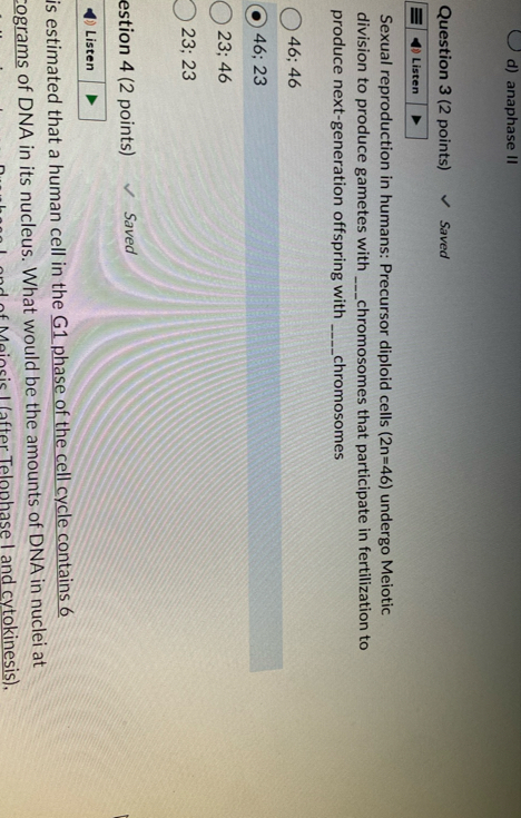 Solved Question 3 (2 ﻿points)SavedSexual reproduction in | Chegg.com