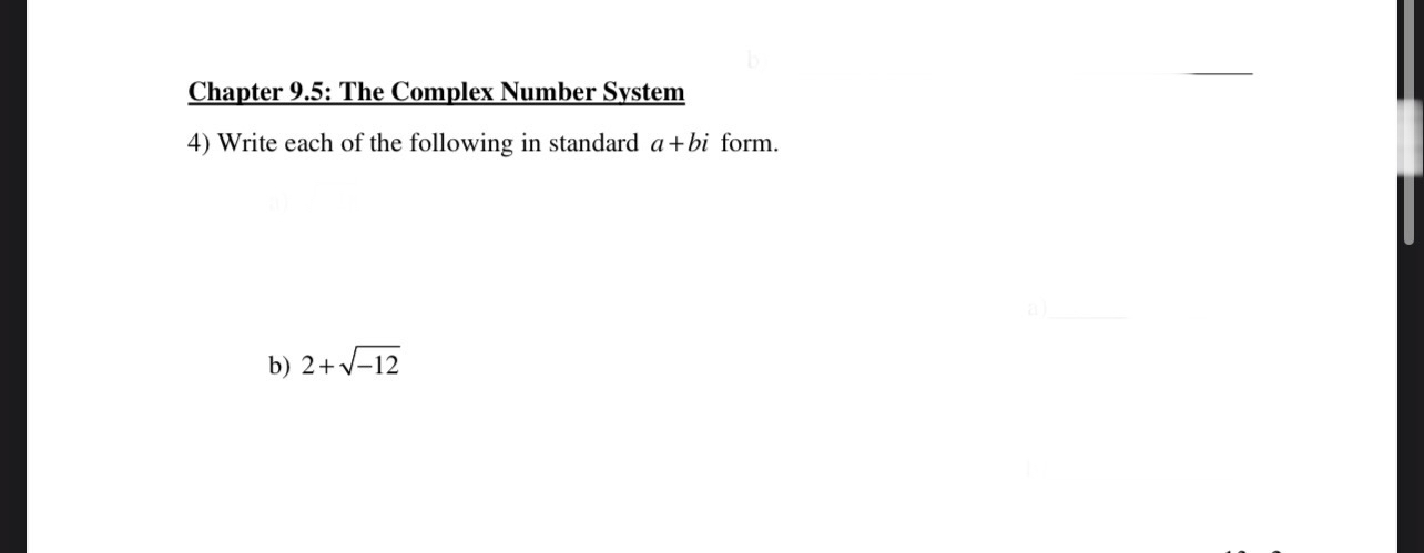 Solved Chapter 9.5: The Complex Number SystemWrite each of | Chegg.com