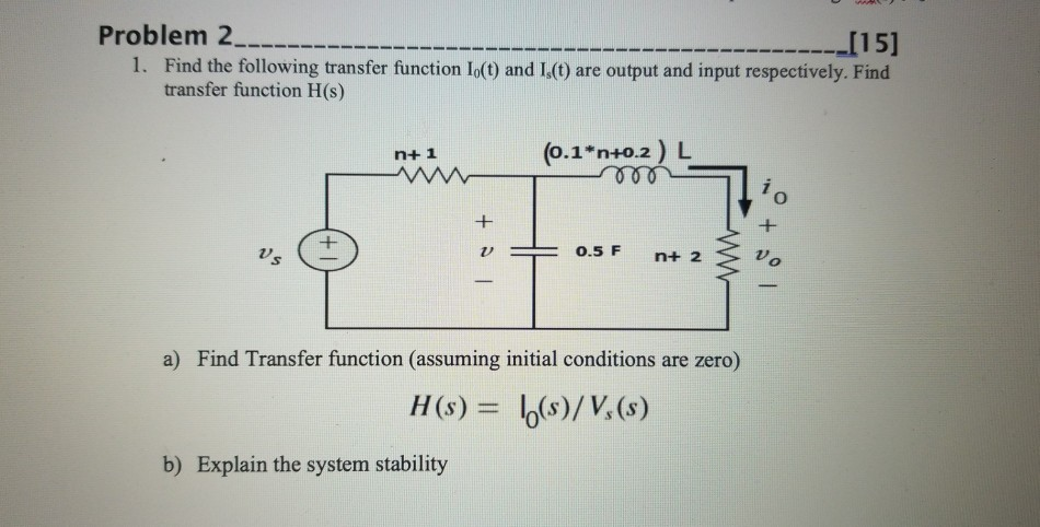Solved Problem 2___ _[15] 1. Find the following transfer | Chegg.com