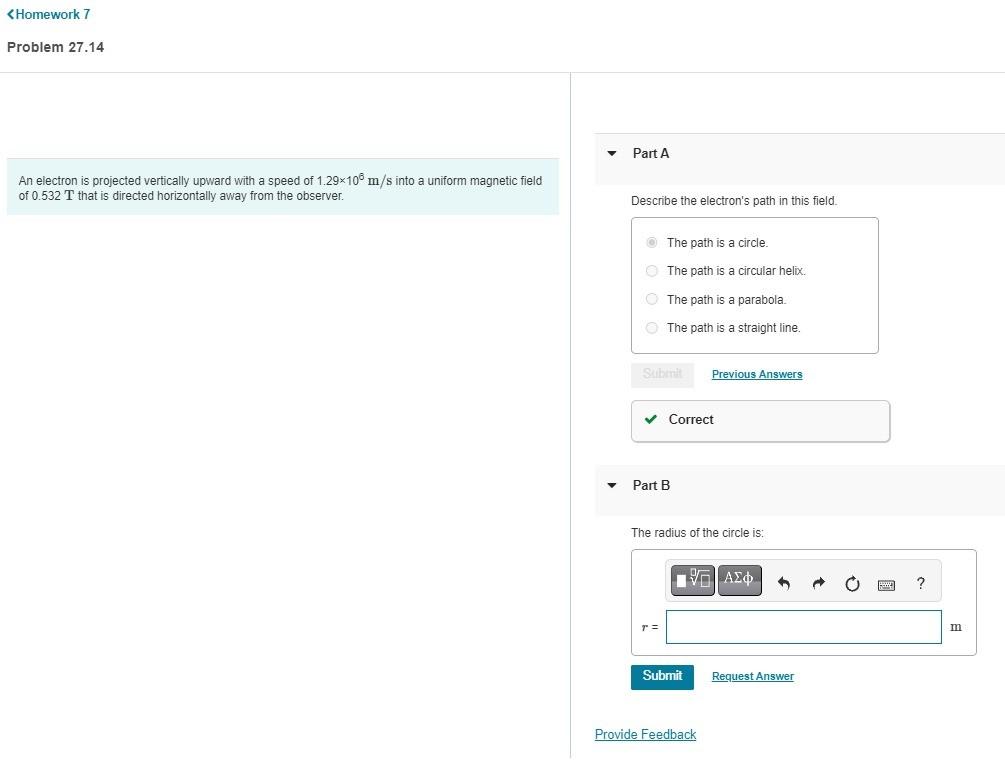An electron is projected vertically upward with a | Chegg.com