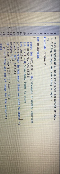 Solved 9.12 LAB: The smallest number Using the skeleton | Chegg.com
