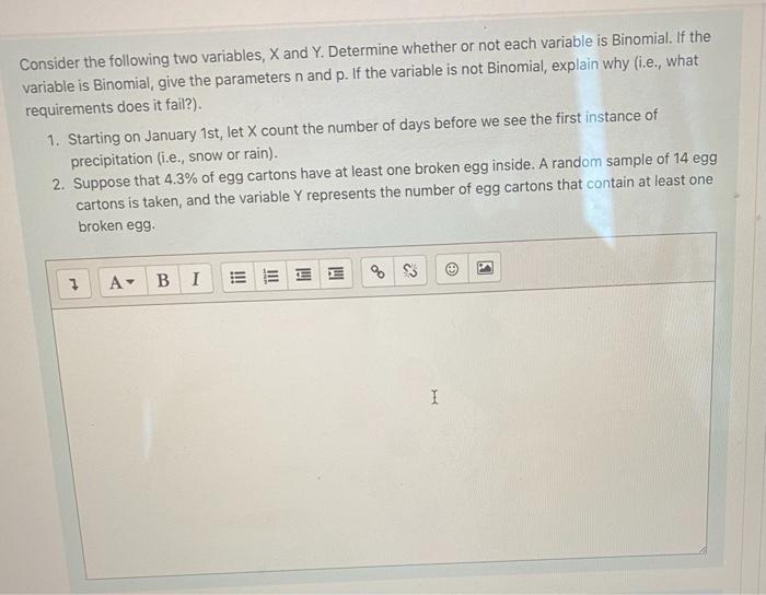 Solved Consider the following two variables, X and Y. | Chegg.com