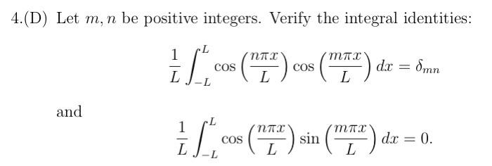 Solved 4.(D) Let m,n be positive integers. Verify the | Chegg.com