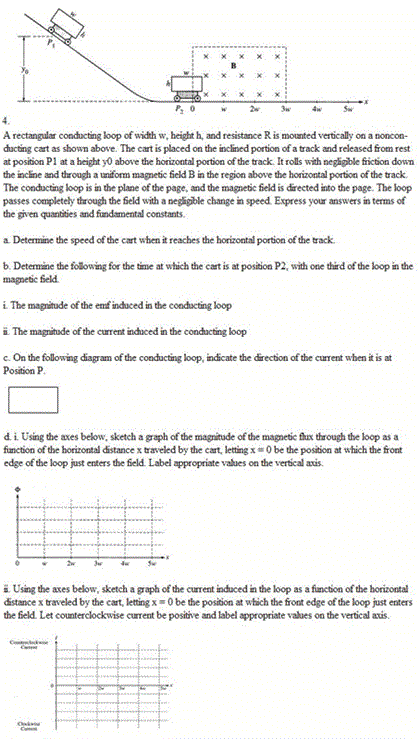 A rectangular conducting loop of width w, height h, | Chegg.com