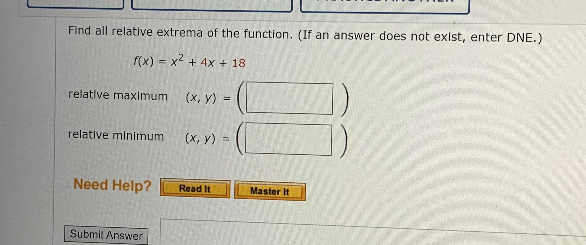 Solved Find all relative extrema of the function. (If an | Chegg.com