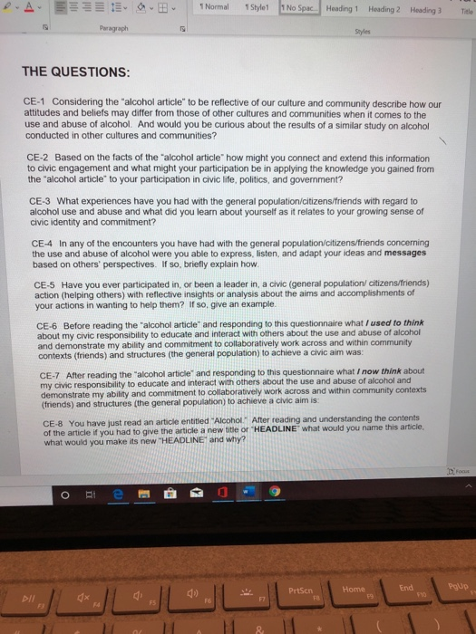 1 Normal Style No Spac Heading 1 Heading 2 Heading | Chegg.com