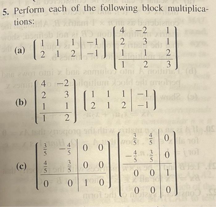 Solved 5. Perform each of the following block | Chegg.com