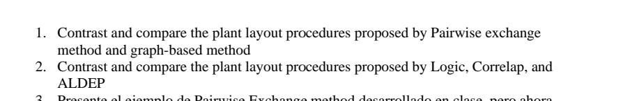 Solved 1. Contrast and compare the plant layout procedures | Chegg.com