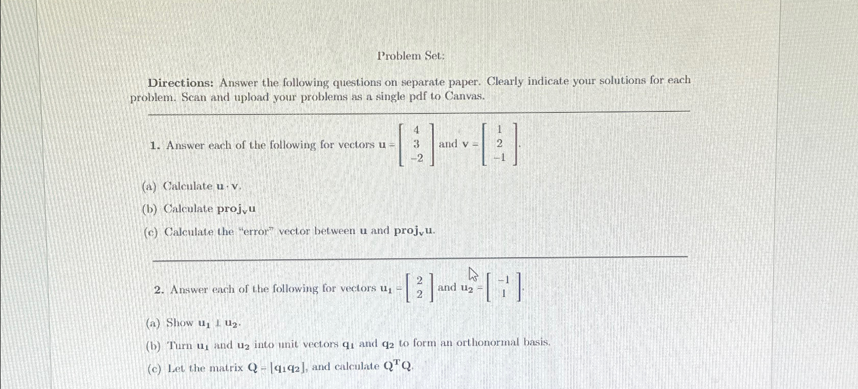 Solved Problem Set:Directions: Answer the following | Chegg.com
