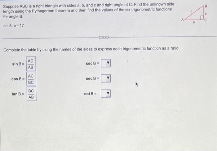 Solved complete the table using the names of the sides to | Chegg.com
