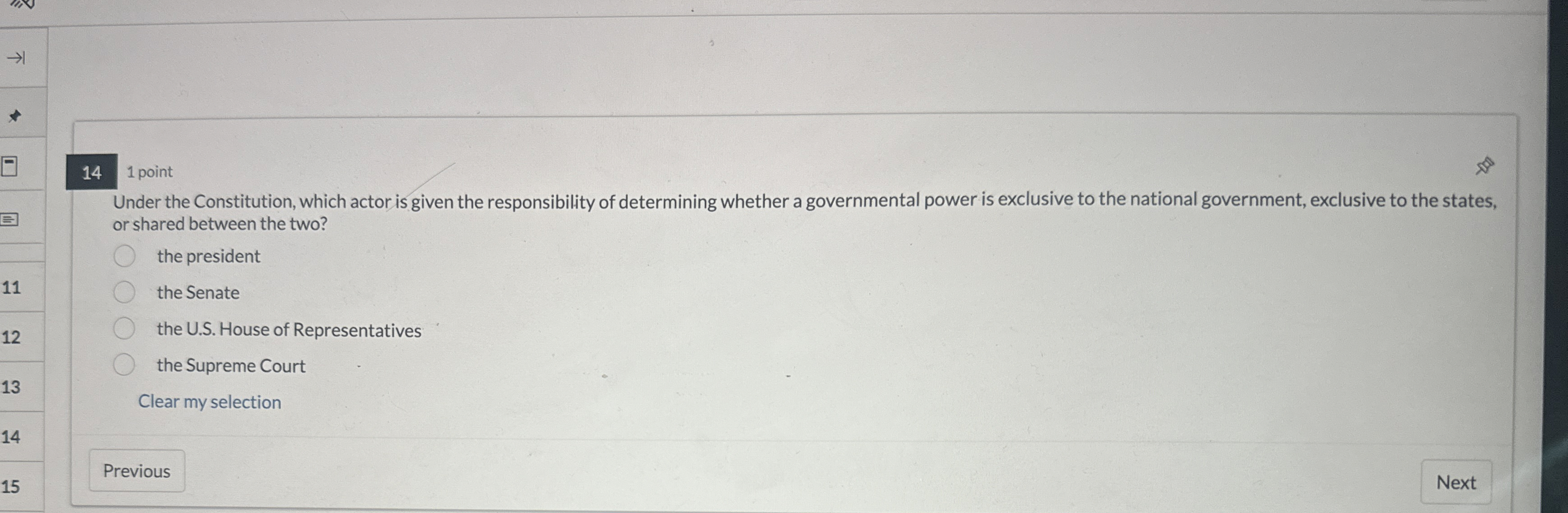 Solved 1 ﻿pointUnder the Constitution, which actor is given | Chegg.com