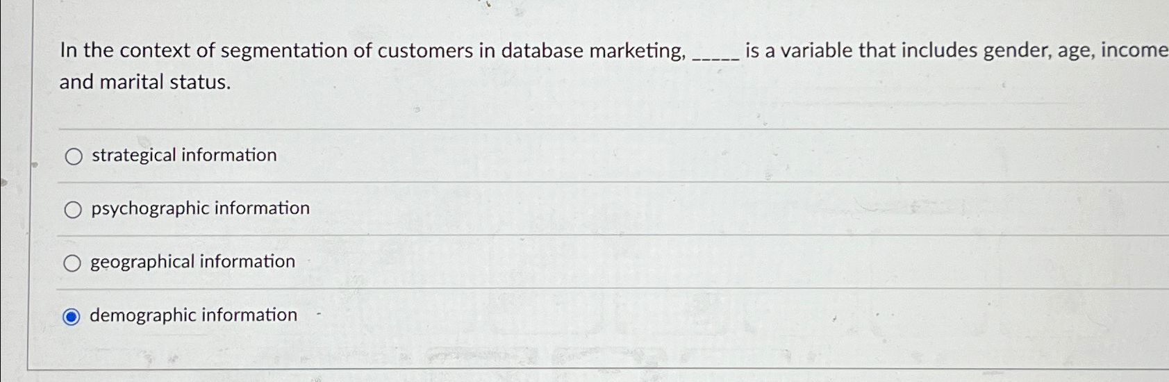 Solved In the context of segmentation of customers in | Chegg.com