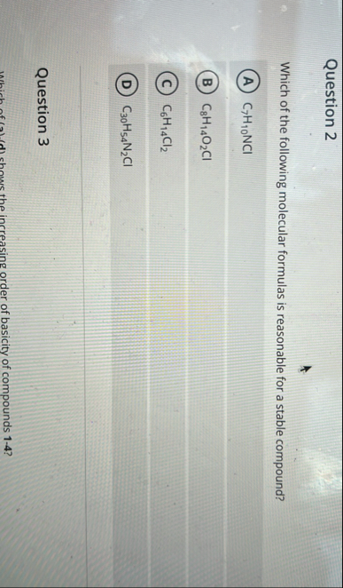 Solved Question 2Which of the following molecular formulas | Chegg.com
