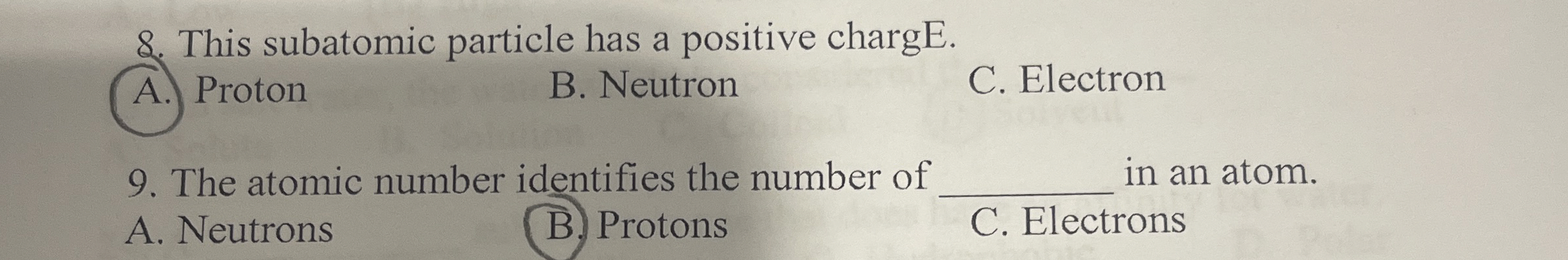 Solved This subatomic particle has a positive chargE.A. | Chegg.com