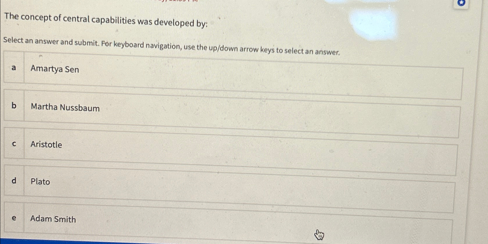 Solved The concept of central capabilities was developed | Chegg.com