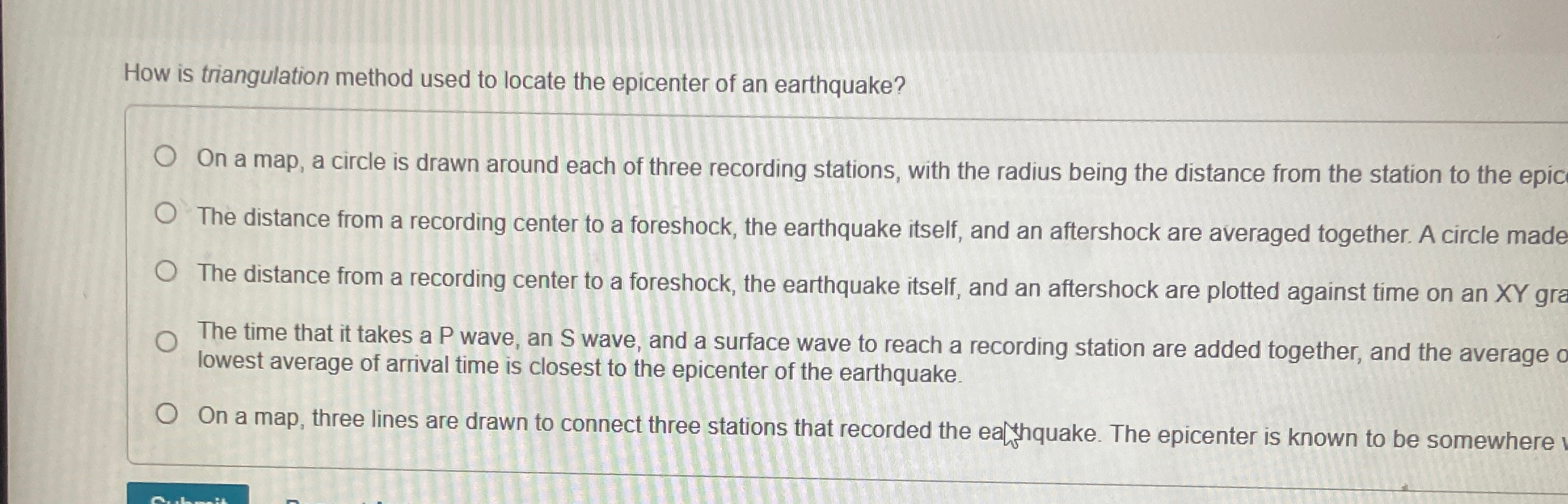 Solved How is triangulation method used to locate the | Chegg.com
