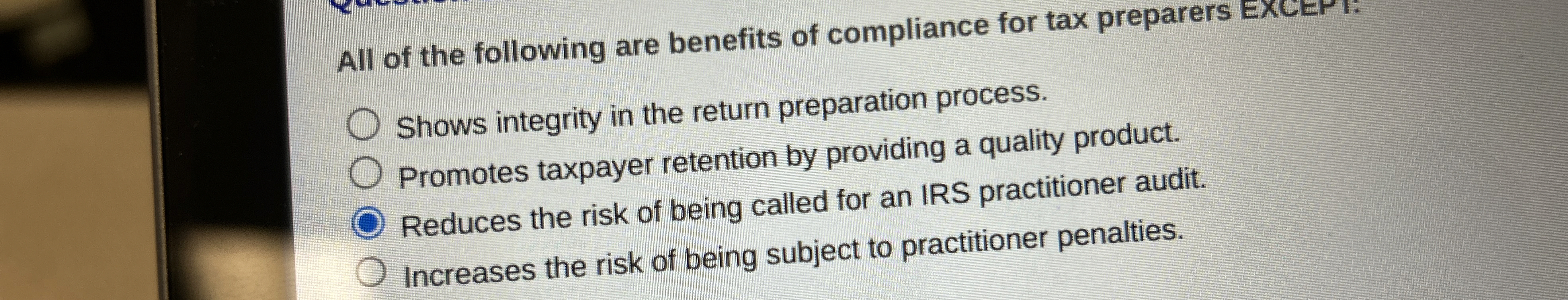 Solved All of the following are benefits of compliance for | Chegg.com