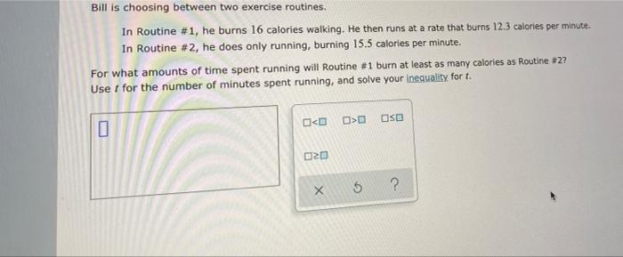Solved Bill is choosing between two exercise routines. In | Chegg.com