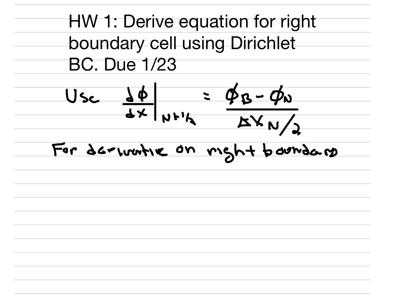 Solved HW 1: Derive equation for right boundary cell using | Chegg.com
