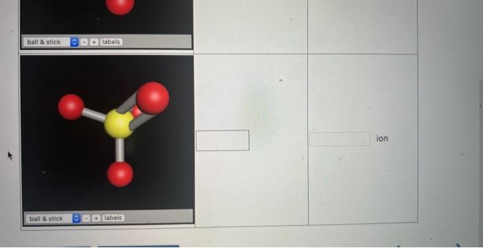 Solved Formula Name ion ion ball \& stick \& - + labels ion | Chegg.com