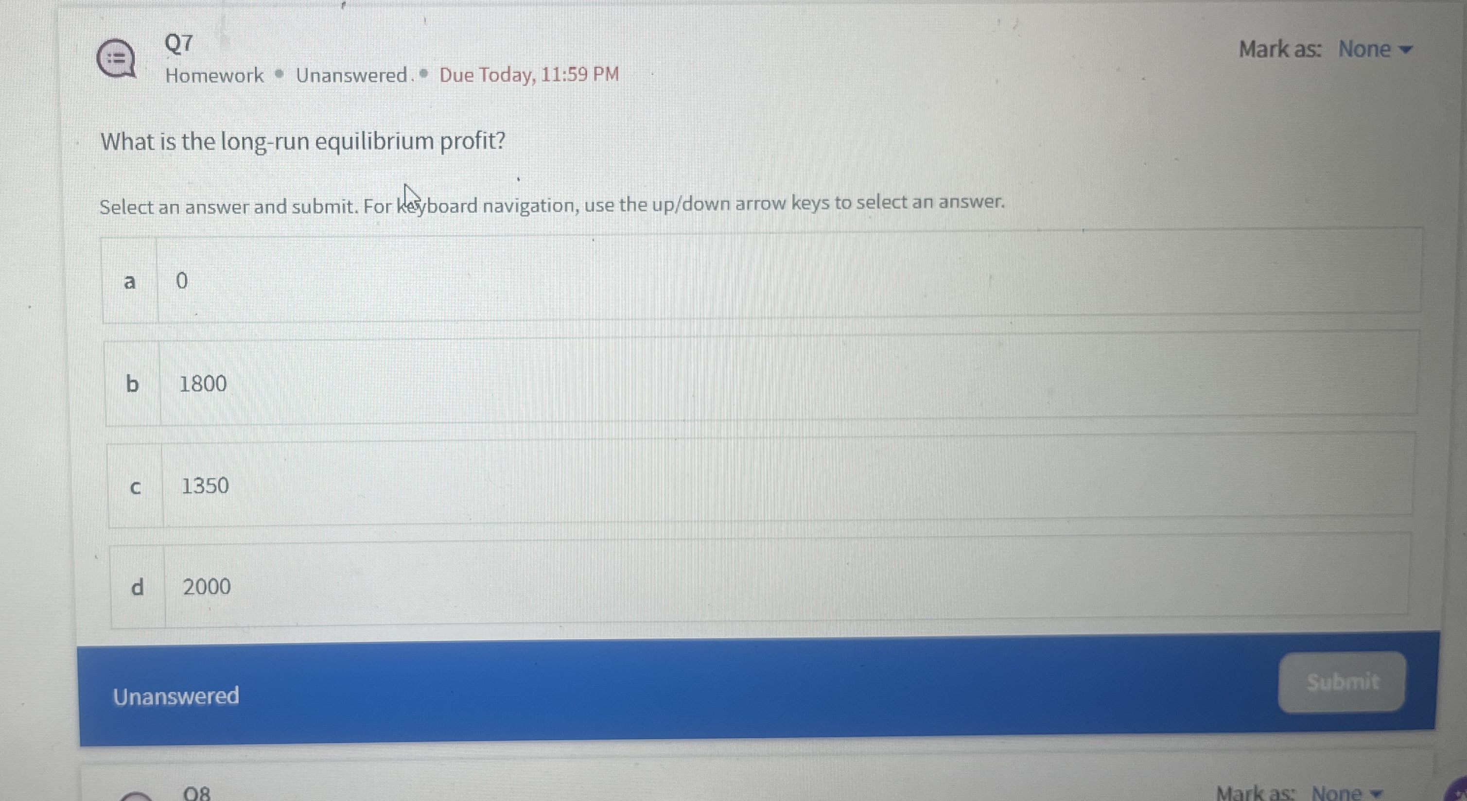 Solved Q7Mark as: NoneHomework * ﻿Unanswered * ﻿Due Today, | Chegg.com