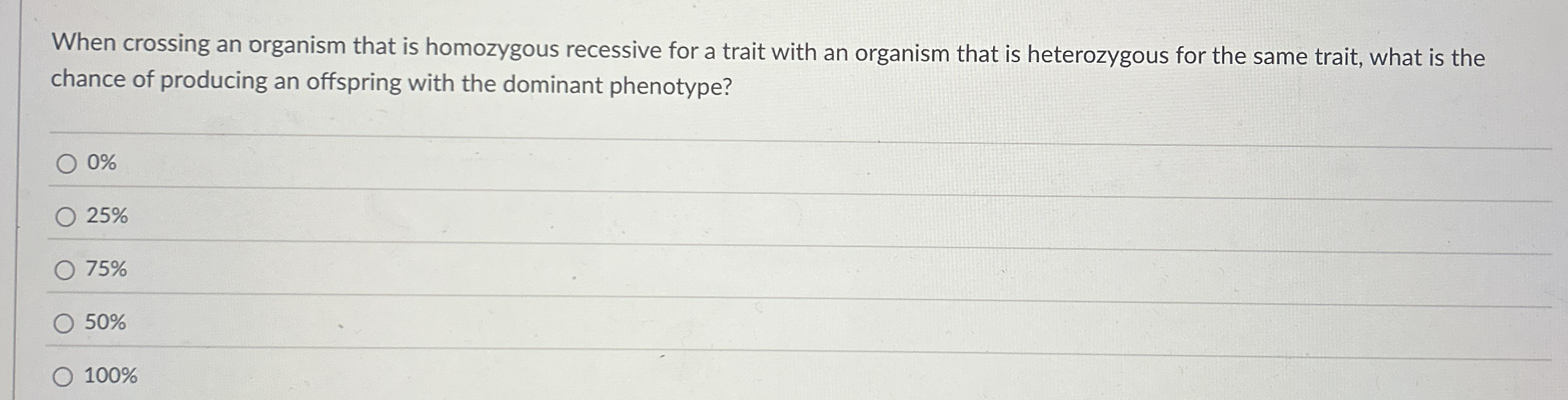 Solved When crossing an organism that is homozygous | Chegg.com