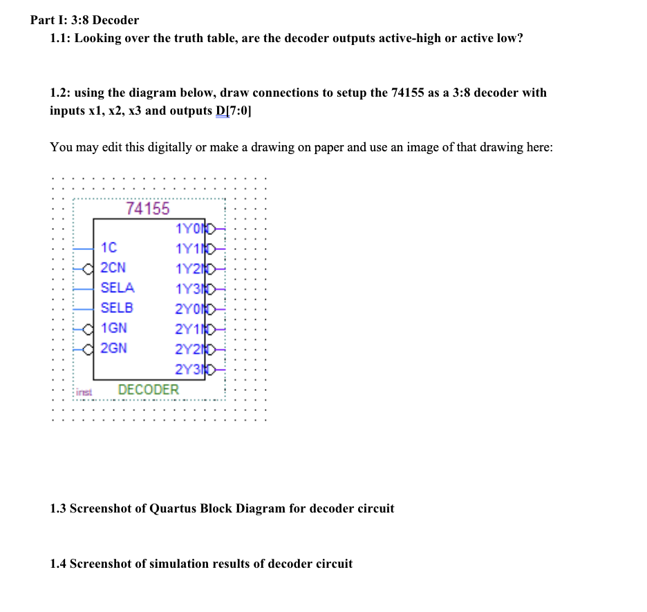 Solved can you just do the drawing of the decoder? Details: | Chegg.com