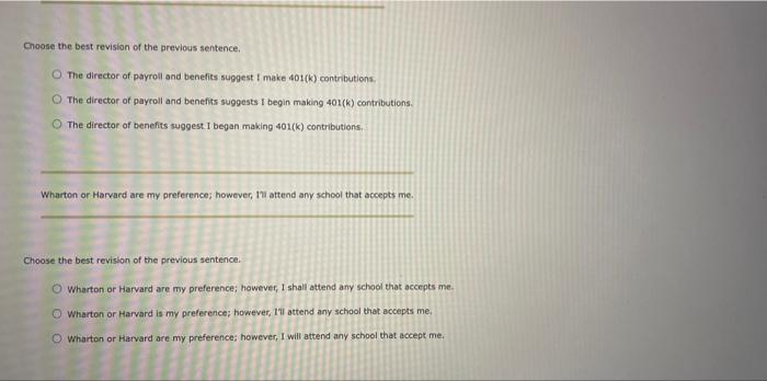 5. Test Your Knowledge: Verbs The following questions | Chegg.com