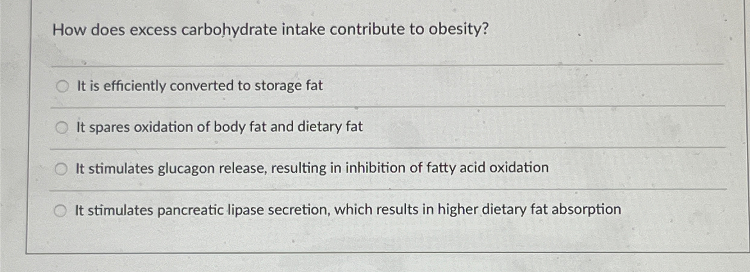 Solved How does excess carbohydrate intake contribute to | Chegg.com