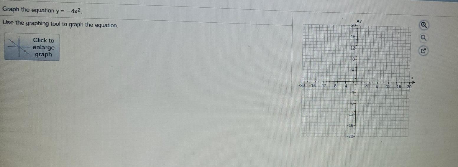 Solved Graph the equation y = - 4x2 Use the graphing tool to | Chegg.com