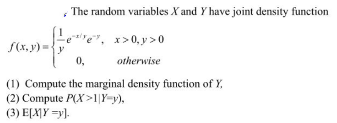 Solved The random variables X and Y have joint density | Chegg.com