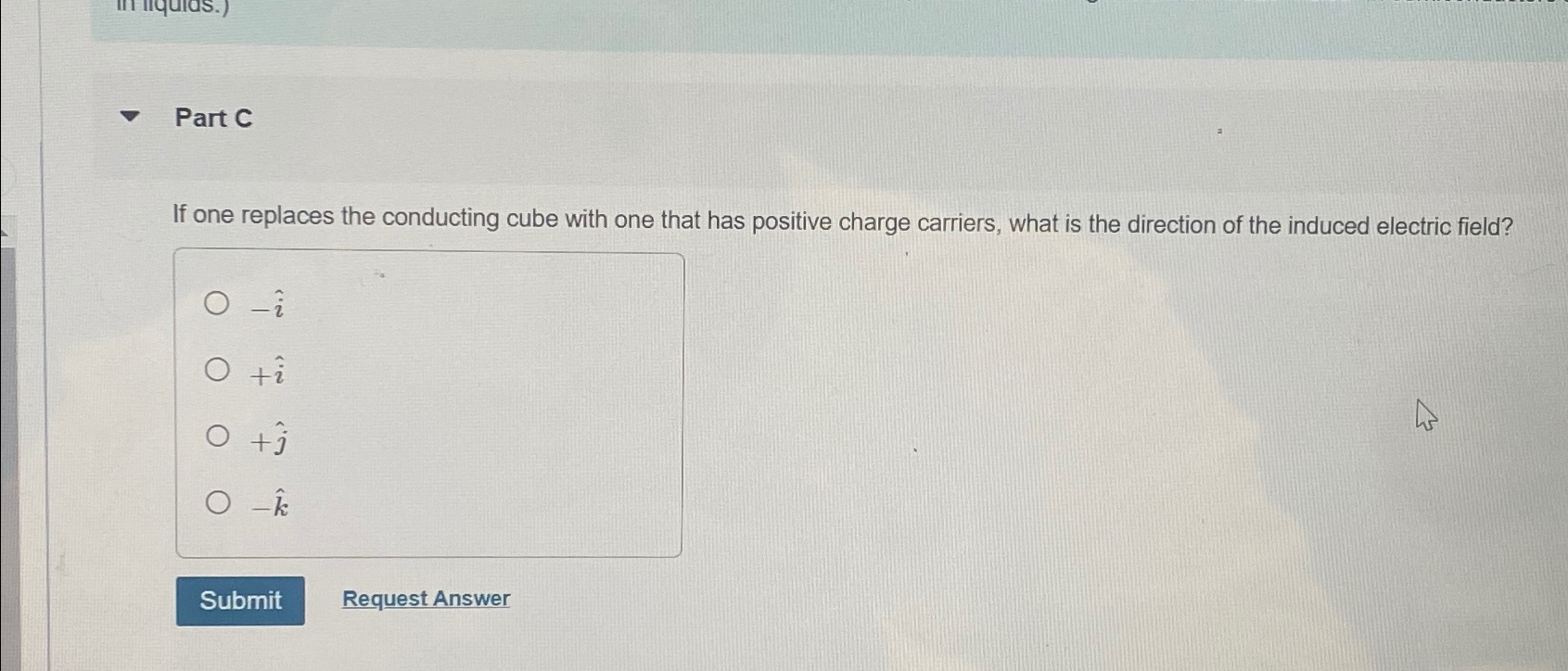 Solved Part CIf one replaces the conducting cube with one | Chegg.com