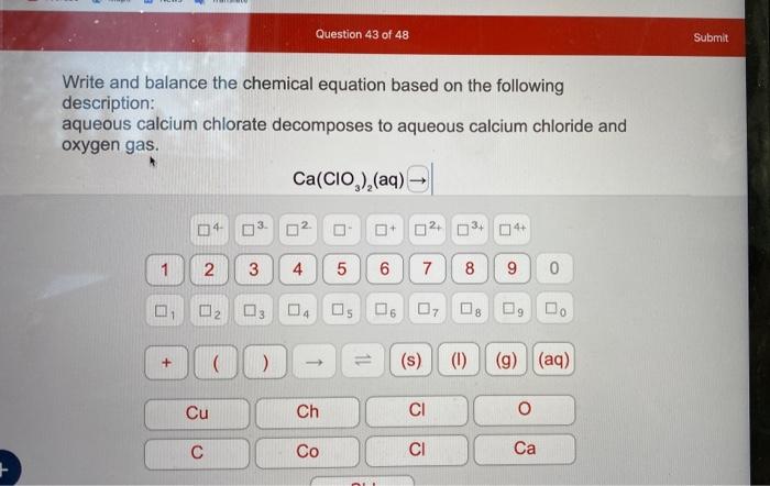 Solved Write and balance the chemical equation based on the | Chegg.com