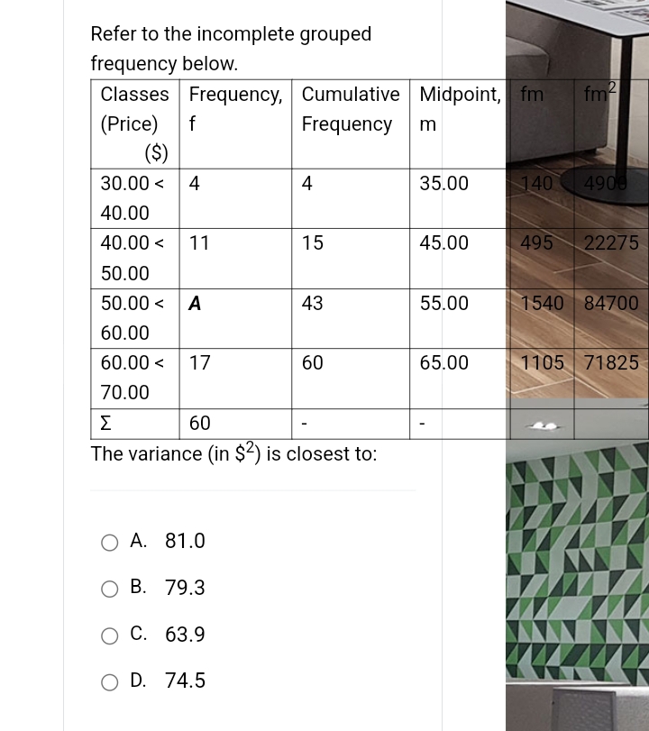 Solved Refer to the incomplete grouped frequency | Chegg.com