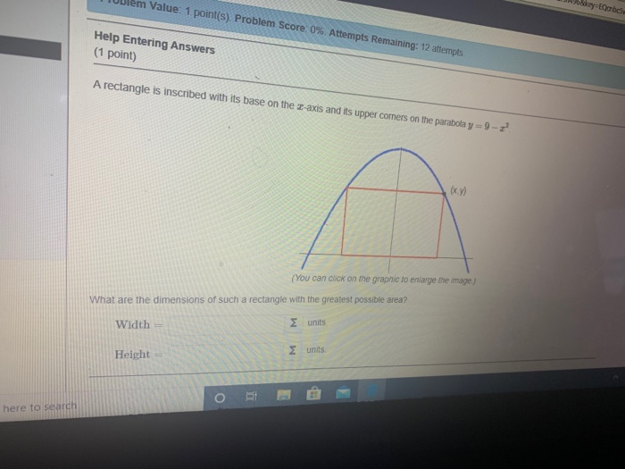 Solved HW20-3.7-Optimization: Problem 2 Problem Value: 1 | Chegg.com