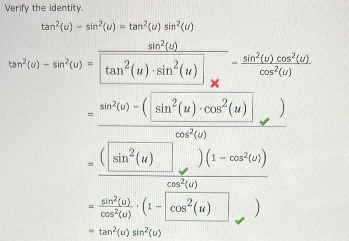 [Solved]: Help please! Verify the identity. \[ \begin{aligne