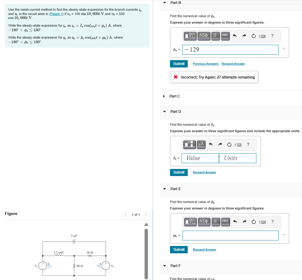 Solved Use the mesh-current method to ﻿find the steady-state | Chegg.com